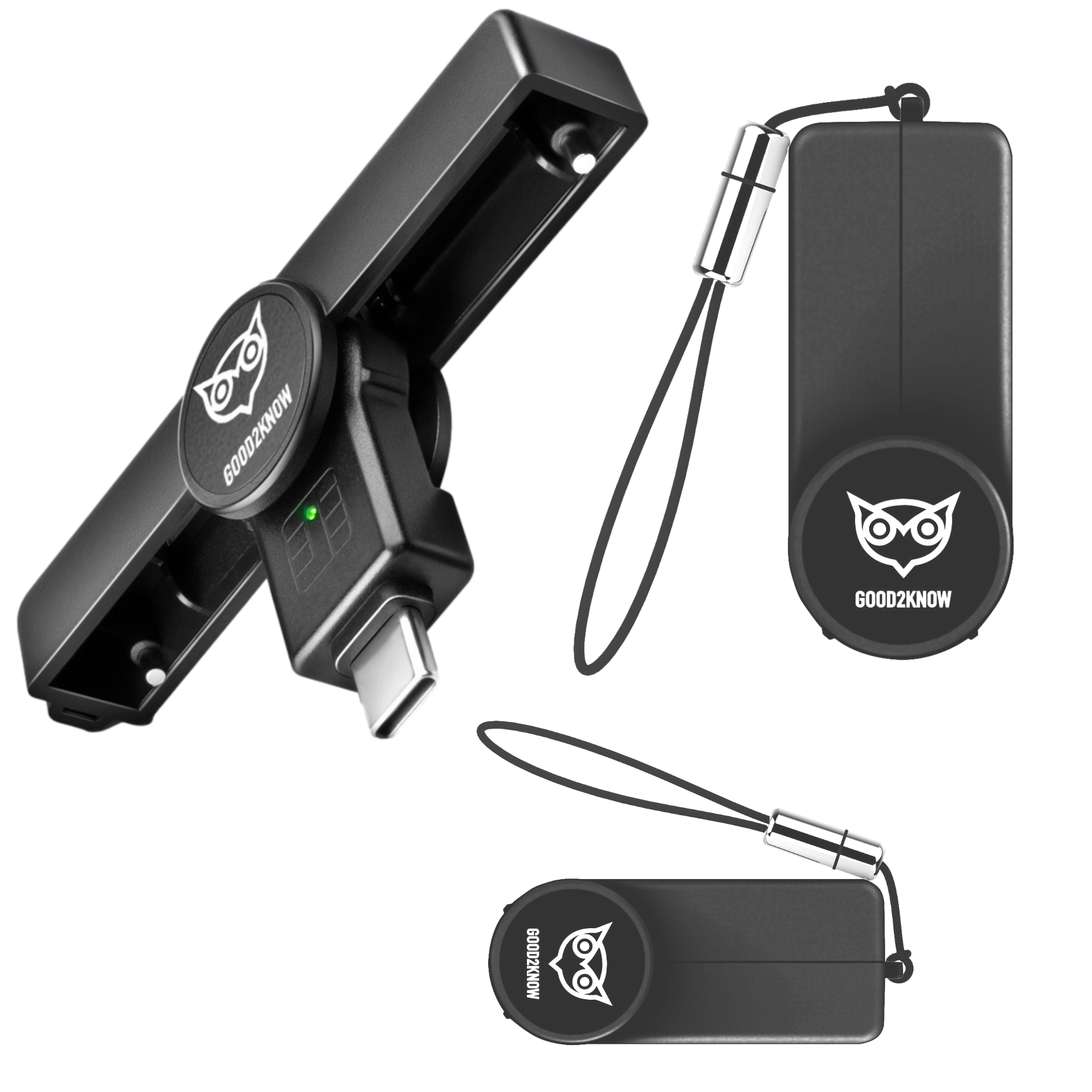 eID Kaartlezer Mini USB C Id Lezer België Zwart(G2K-55)